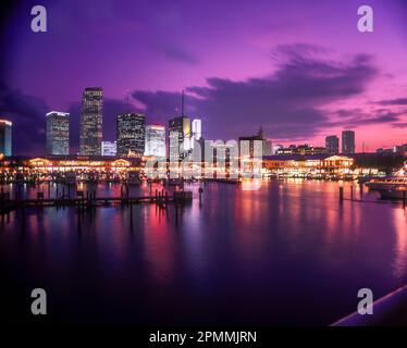 1992 HISTORICAL BAYSIDE MARKETPLACE MARINA DOWNTOWN SKYLINE MIAMI ...