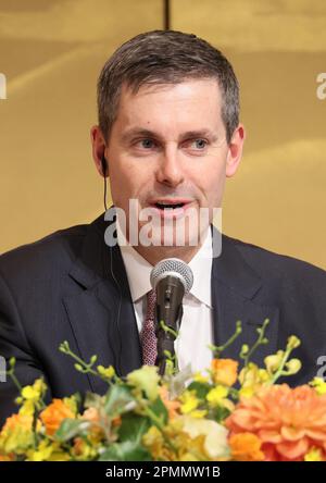 Eli Lilly CEO David Ricks speaks during an event about drug prices with ...