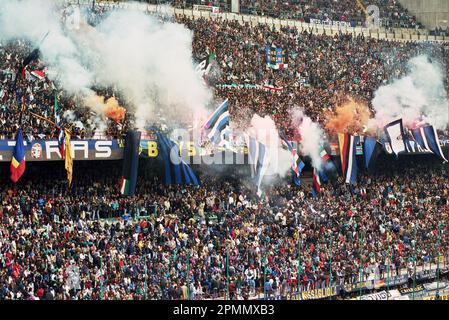 Italy ultras season 1990-91 Serie A - in the photo - inter-milan derby ...
