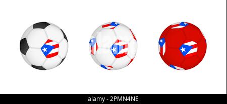 Puerto Rico flag soccer ball in net. Vector sport illustration Stock ...