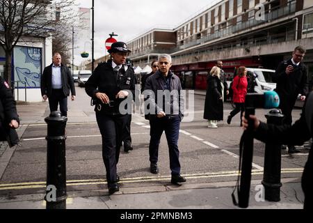 Metropolitan Police Commander Alison Heydari during a visit to an ...