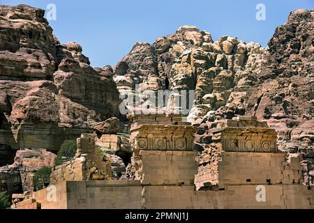 Temple of Dushares Petra city Nabataean caravan-city rock-cut façades ...