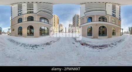 360° view of hdri panorama 360 near skyscraper multistory buildings of ...
