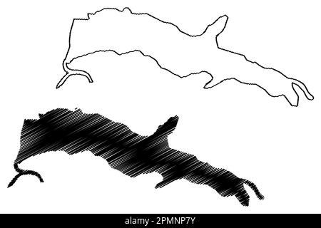 Lake Oguta (Africa, Federal Republic of Nigeria) map vector ...