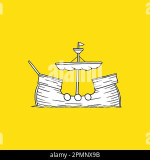 medieval merchant ship. vintage style. - vector Stock Vector Image ...