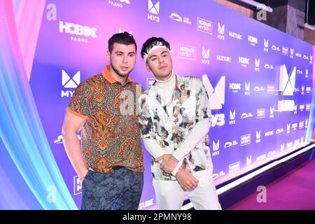 Moscow. Members of the Gayazovs Brothers band Ilyas and Timur Gayazov ...