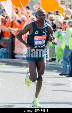 Stephen Kiprotich running the London Marathon. Ugandan long-distance ...