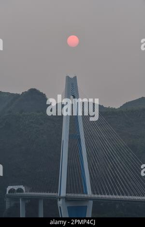 (230414) -- GUIYANG, April 14, 2023 (Xinhua) -- This aerial photo taken ...