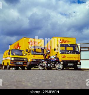 Red Star vehicles lined up at Euston station in the 1980Õs Stock Photo ...
