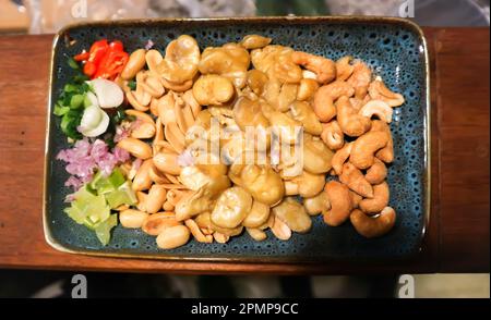 Broad bean , cashew nut and peanuts or fava beans with vegetable Stock ...