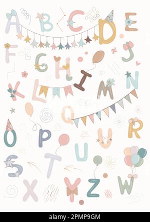 Cute childish alphabet Stock Photo - Alamy