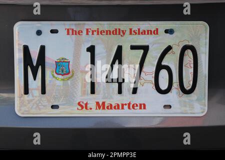 Car registration plate, St Maarten (Dutch sector Stock Photo - Alamy