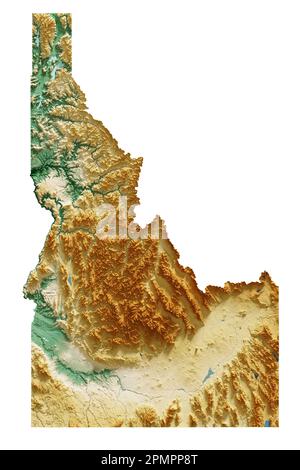 Physical map of Idaho Stock Photo - Alamy
