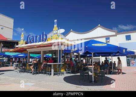 Portside bar selling Carib beer, Philipsberg, St Maarten Stock Photo ...