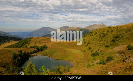 high mountain lough with shape of heart, lough of love in Arkhyz ...