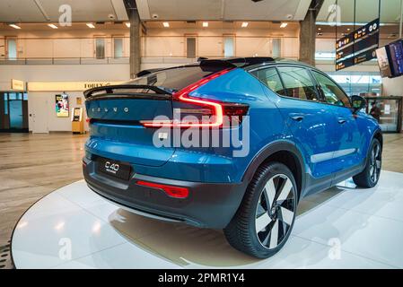 Volvo C40 SUV electric car side view isolated on white background Stock ...