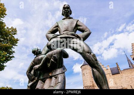 A giant sculpture of the folk art character Catrina, a symbol of the ...