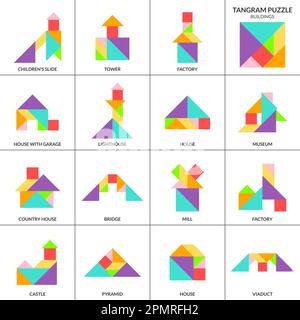 Tangram puzzle. Vector set with various animals Stock Vector Image & Art - Alamy
