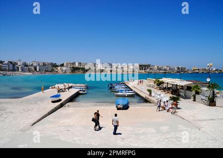 Promenade, harbour, beach, restaurant, Otranto, province of Lecce ...