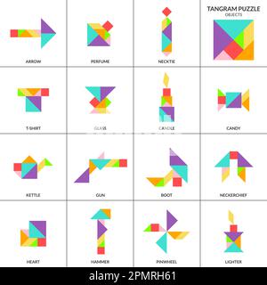 Tangram puzzle. Vector set with various objects Stock Vector Image & Art - Alamy