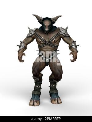 A Minotaur, the mythical part man, part bull monster from Greek ...