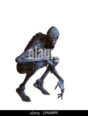 Boogeyman fantasy monster from childhood nightmares, standing hunched ...