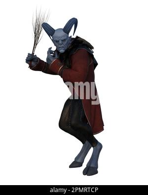 The Krampus demon from European folklore, like an evil Santa. 3D ...
