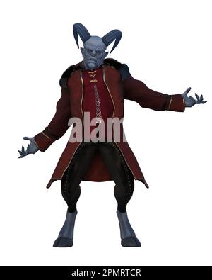 The Krampus demon from European folklore, like an evil Santa. 3D ...