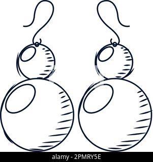 Earrings line icon, vector. Earrings outline sign, concept symbol, flat ...