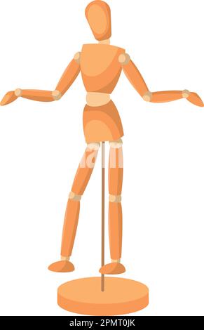 Isolated colored wooden mannequin model icon Vector Stock Vector Image ...