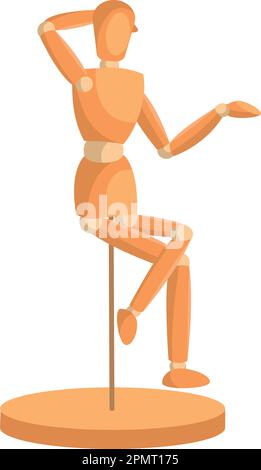 Isolated colored wooden mannequin model icon Vector Stock Vector Image ...