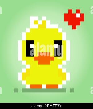 8-bit duck pixels. Animal game assets in vector illustrations Stock Vector Image & Art - Alamy
