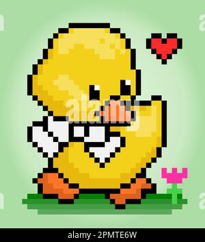 8 bit rubber duck pixels. animal vector illustration Stock Vector Image & Art - Alamy