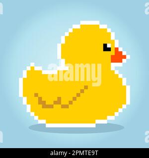 8 bit rubber duck pixels. animal vector illustration Stock Vector Image ...
