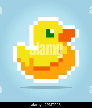 8 bit rubber duck pixels. animal vector illustration Stock Vector Image ...