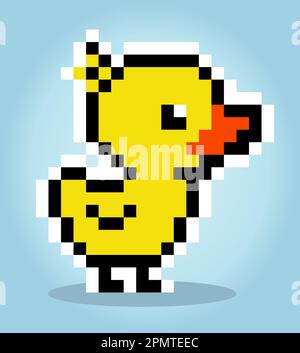 8 bit rubber duck pixels. animal vector illustration Stock Vector Image & Art - Alamy