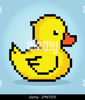 8 bit rubber duck pixels. animal vector illustration Stock Vector Image ...