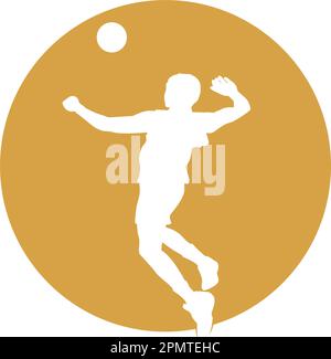 male volleyball player icon doing smash Stock Vector Image & Art - Alamy