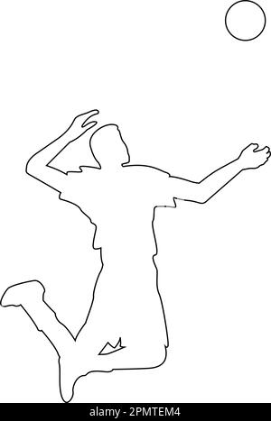 male volleyball player icon doing smash Stock Vector Image & Art - Alamy