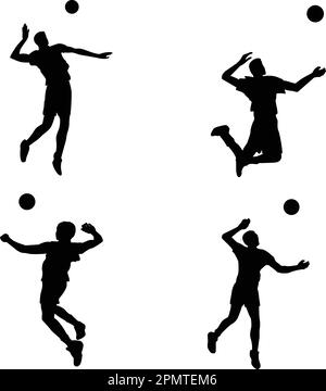 male volleyball player icon doing smash Stock Vector Image & Art - Alamy