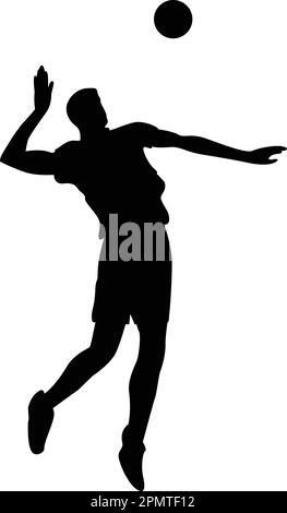 male volleyball player icon doing smash Stock Vector Image & Art - Alamy