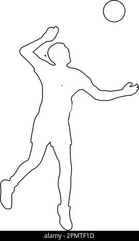 male volleyball player icon doing smash Stock Vector Image & Art - Alamy
