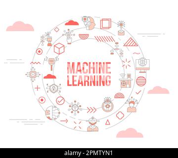 algorithm concept with icon set template banner with modern blue color ...