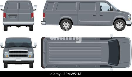 simple delivery van minivan minibus black silhouette side view icon ...