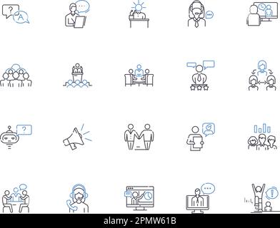 Talking people outline icons collection. Conversing, Chattering ...