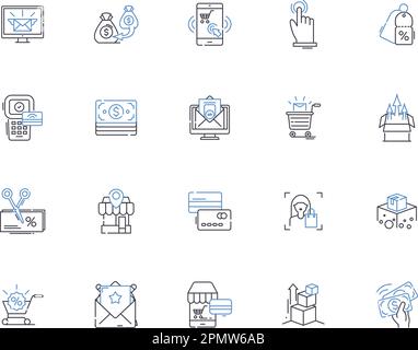 Shopper outline icons collection. Shopper, Consumer, Buyer, Purchaser ...