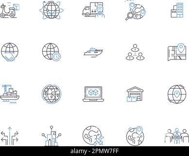 Distribution outline icons collection. Distribution, Spread, Allocation ...