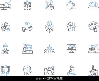 Analytical instruments line icons collection. Spectrometry ...