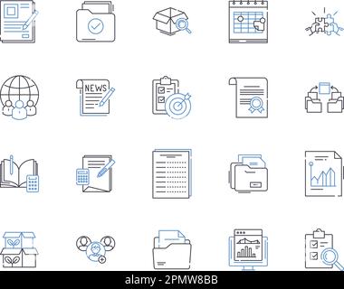 Office documentation line icons collection. Office, Documentation ...