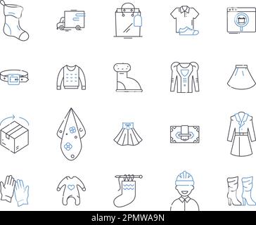Shops and retail outline icons collection. Retailers, stores, shops ...